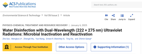 Research Frontiers | Water Disinfection with Dual-Wavelength (222 + 275 ...